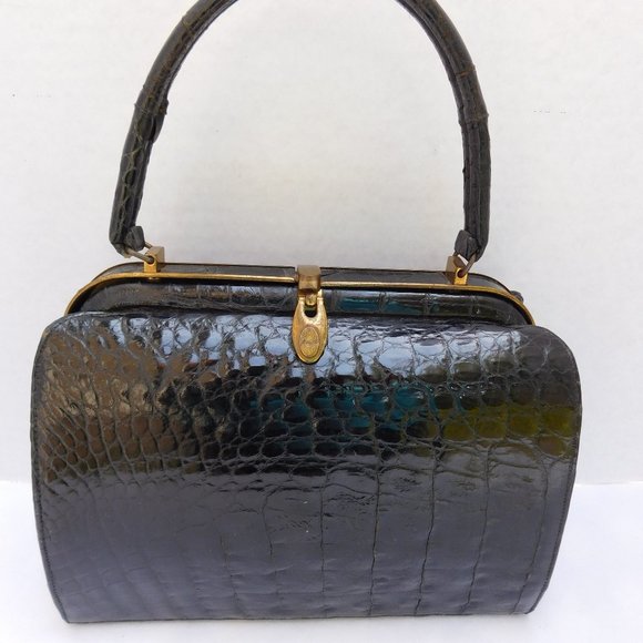 Vintage | Bags | Vintage Bellestone 5s Alligator Top Handle Kelly ...